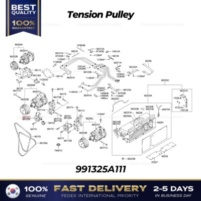 ⭐Genuine⭐ Tension Pulley 991325A111 for Hyundai County | eBay