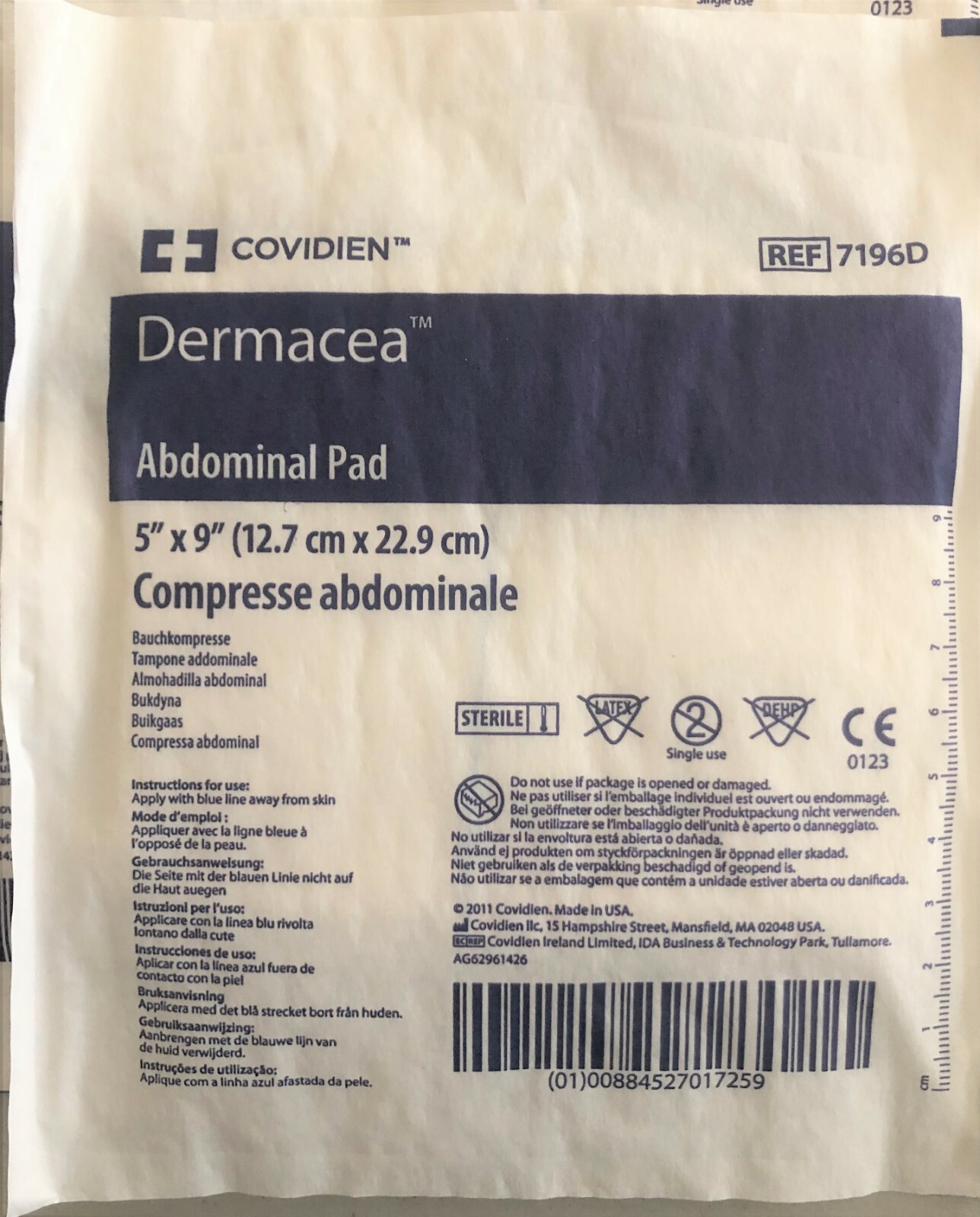 Covidien+Dermacea+Sterile+Abdominal+Pad+-+Pack+of+12%2C+5x9%22+%287196D ...