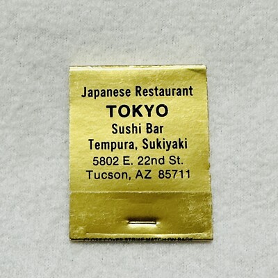 Vintage Matchbook Japanese Restaurant TOKYO Sushi Bar Gold | eBay