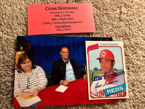 CESAR GERONIMO 1980 TOPPS#475 OUR SHOW SIGNED AUTO CINCINNATI REDS ...