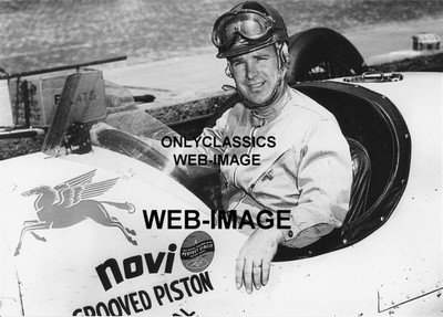 1952 DUKE NALON SITTING IN NOVI V8 KURTIS MOBIL GAS INDY 500 AUTO ...