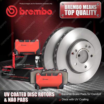 Rear Brembo UV Disc Brake Rotors + NAO Brake Pads for Nissan Patrol Y62 ...