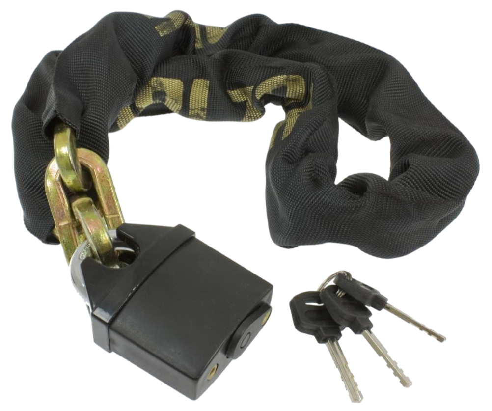 Heavy Duty Chain 1100mm x 10mm & Padlock Lock Up Bike Garage Security ...