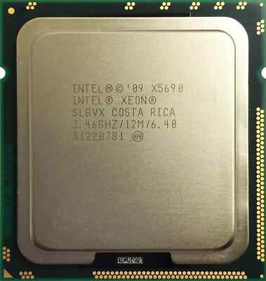 Intel Xeon X5690 LGA1366 CPU Processor 3.46GHz 6 Core 6.4G 12MB 1333GHz ...