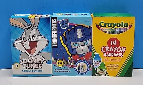 Lot Of 3 Boxes - Band-Aid Looney Tunes, Crayon & Transformers Adhesive ...