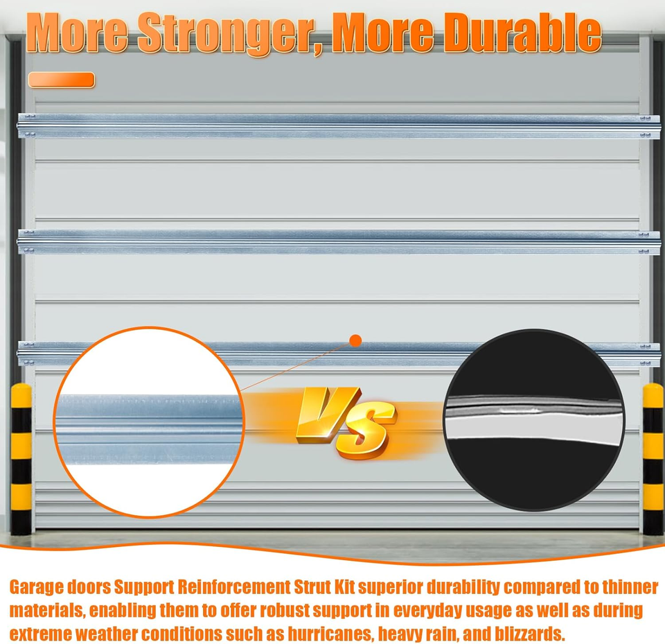 Heavy Duty Garage Door Reinforcement Struts - Ultimate Hurricane, Storm ...