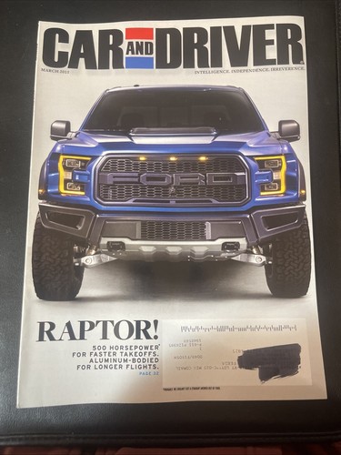 Car and Driver Magazine March 2015 Ford Raptor Jeep Renegade Mini Van ...