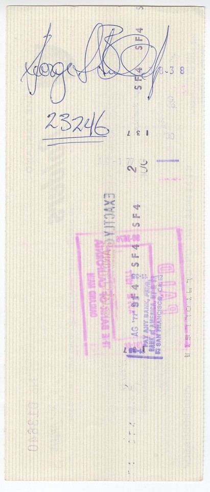 George Buehler Signed AUTO 1977 Oakland Raiders payroll Check Las Vegas ...