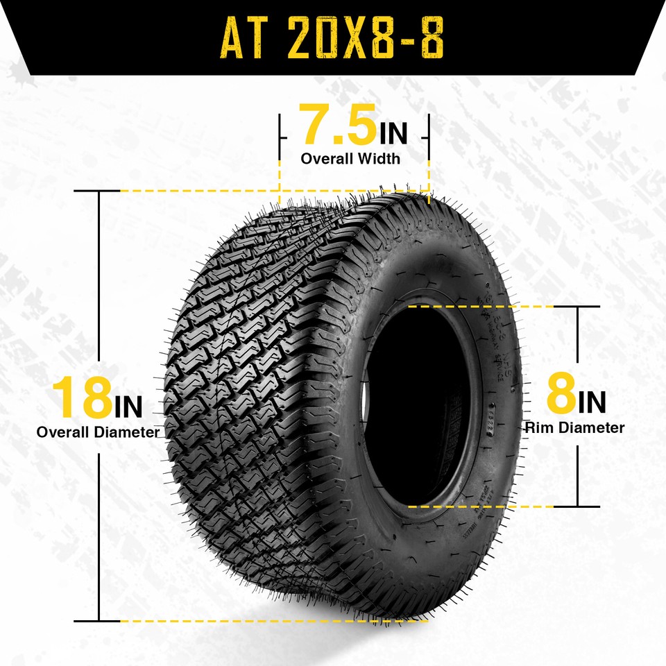 2pcs 18x7.50-8 Tires 4 Ply Rated 18x7.50x8 18x7.5-8 For Lawn Mower ...