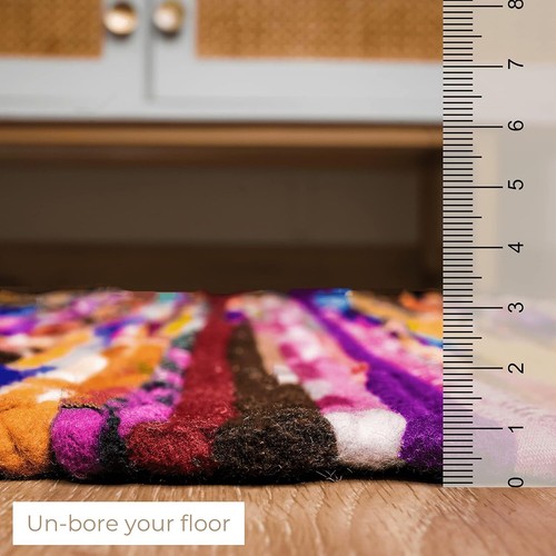 RAJRANG Boho Chindi Rag Rug 20x32 Inches - 20 x 32 Inches, Multi Color ...