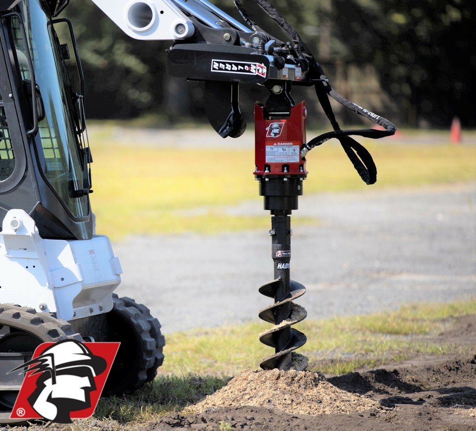 Skid Steer Auger Attachment 6-15 GPM 2" Hex with 1/2" Hoses and Skid ...