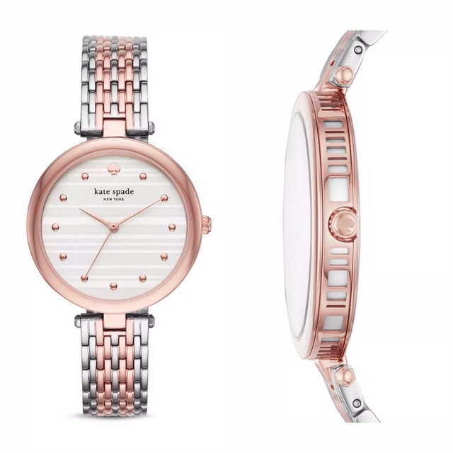 Kate Spade Varick Silver Dial Ladies Two Tone Watch KSW1451 for sale ...