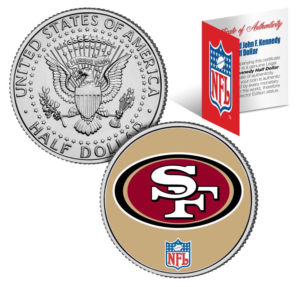 NFL TEAM LOGO JFK Half Dollar USA Football Coins OFFICIALLY LICENSED ...