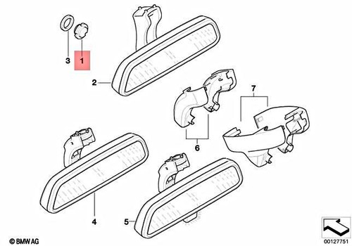 Genuine BMW Base Plate Rear View Mirror Interior Alpina M3 M5 ...