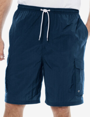 Ks Island By Kingsize Men's Big & Tall 8" Cargo Swim Trunks, Navy, 3XL ...