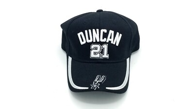San Antonio Spurs NBA Tim Duncan 21 Strapback Black Adjustable Hat New ...