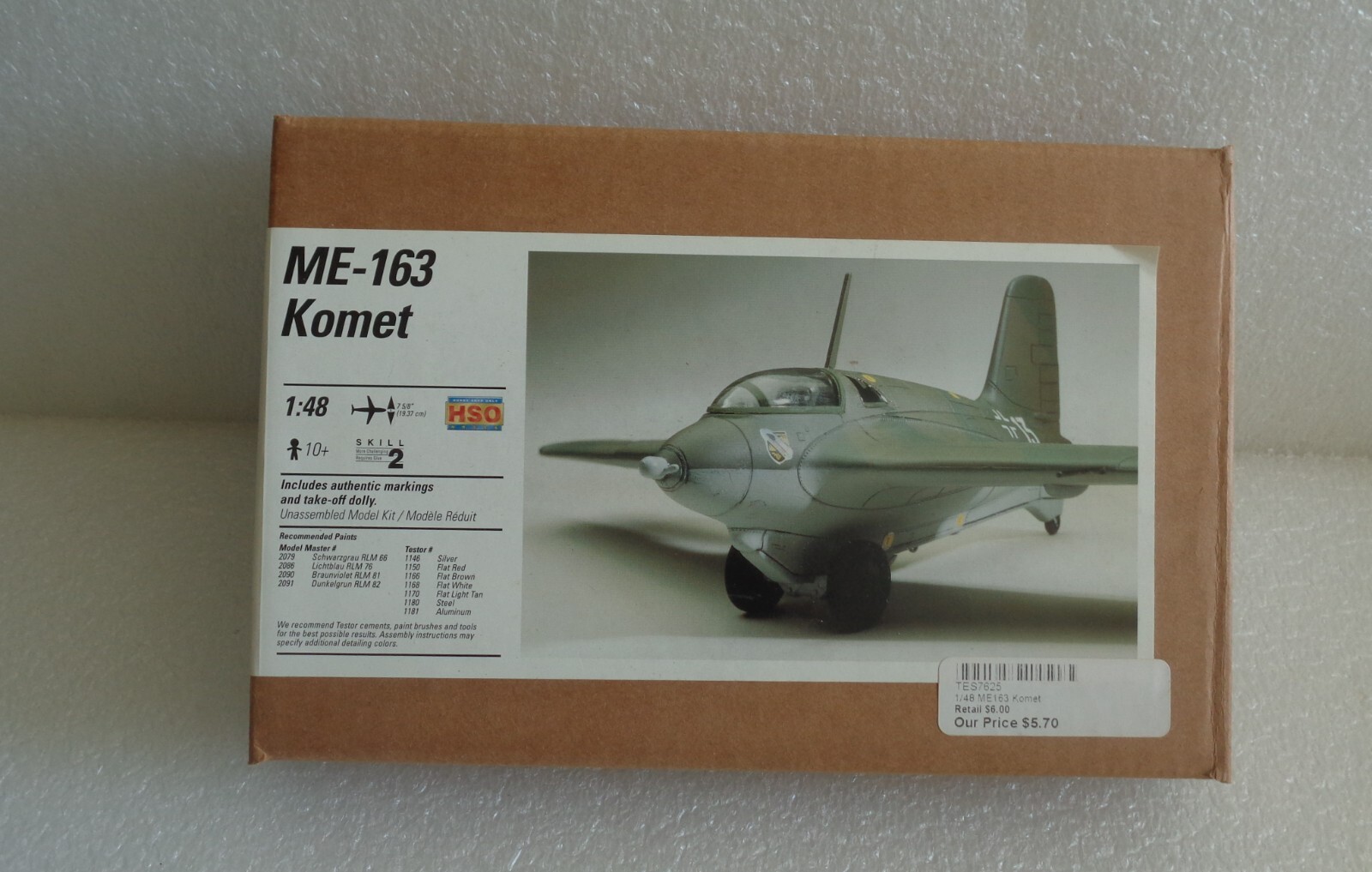 NEW TESTORS ME-163 KOMET WWII GERMANI JET FIGHTER 1:48 MODEL 7625