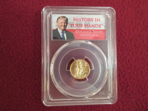 2017 AMERICAN GOLD EAGLE $5 FS PCGS MS 70 ~ DJT LABEL HISTORY IN YOUR ...