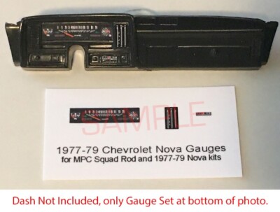 1977 - 1979 CHEVROLET NOVA SQUAD ROD GAUGE FACES for 1/25 MPC kits ...