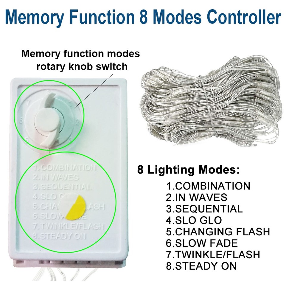 Outdoor Party LED Net Mesh Curtain Lights Xmas Fairy String Lights ...