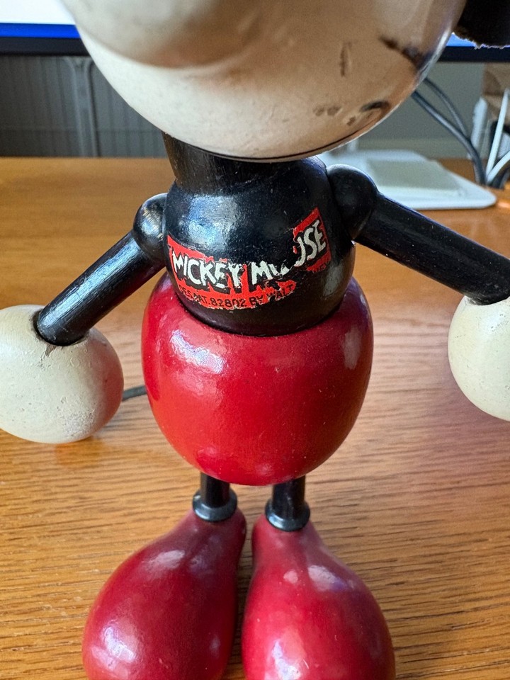 1930s Walt Disney Mickey Mouse Fen E Flex Wood Jointed Figure 7" | eBay