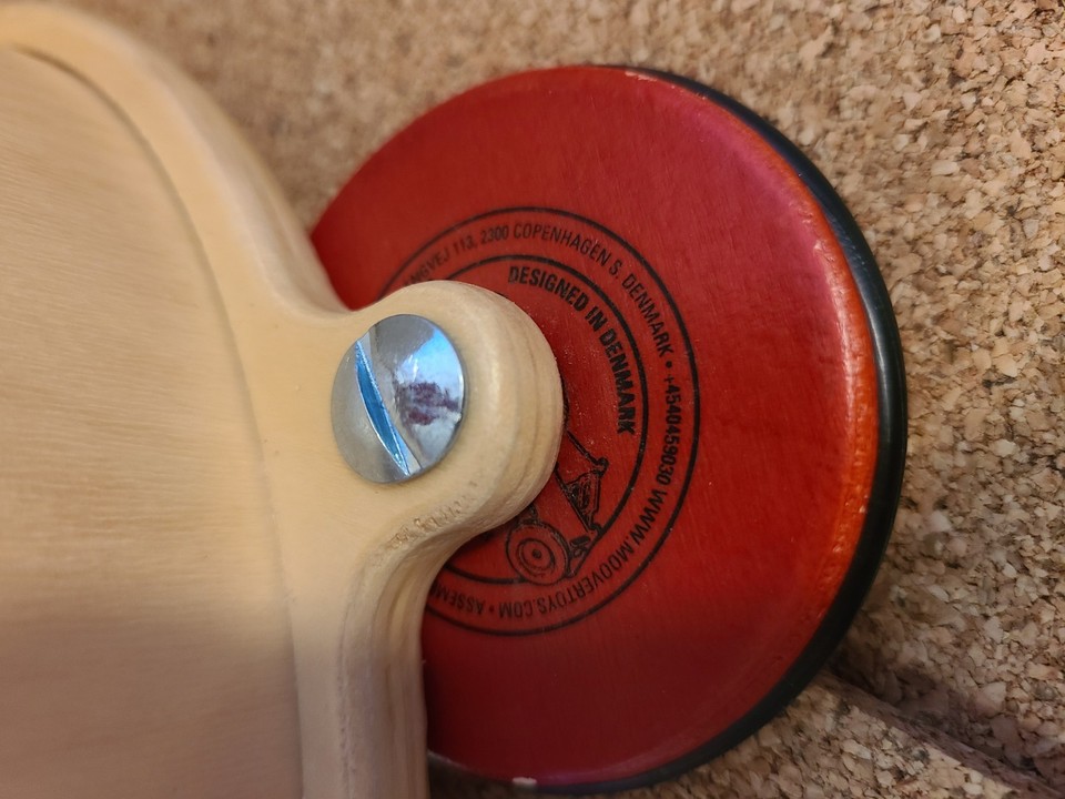 Moover Toys Denmark Solid Wood Baby Doll Stroller Toy Red Wheels 7.75x8 ...