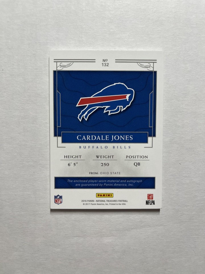 Cardale Jones 2016 National Treasures NFL Logo Shield Rookie Patch Auto ...