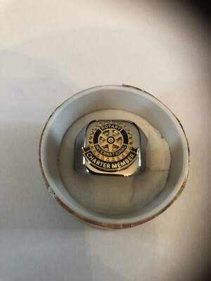 New Men’s Heavy Stainless Steel “Rotary Club Charter Member” Ring | eBay