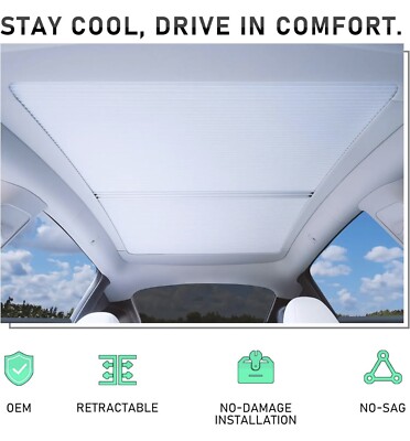 OtriFowd Model Y Sunshade 2023 for Roof, FullShade 2.0 for Tesla Model ...