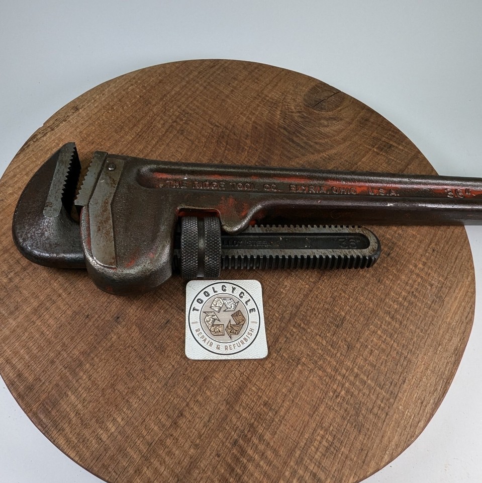 RIDGID 36" Heavy Duty Adjustable Pipe Wrench Vintage Ridge Tool Co USA ...