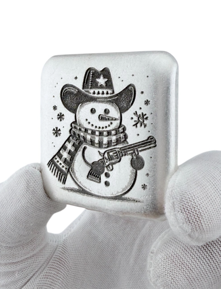 5 Troy Ounce 999 Fine Silver - Frosty The Sheriff - Art Bar - Adamo ...
