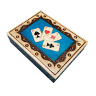 WOODEN DOUBLE PLAYING CARDS BOX IN BLUE COLOR, MODEL 1 | eBay UK