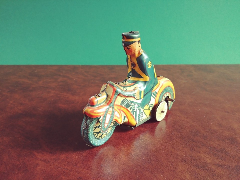 Marx Toys Tin Wind-up Mystic Police Motorcycle Tinplate | eBay