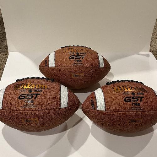 SET OF 3 Wilson GST Official Size Composite Footballs- Used with ...