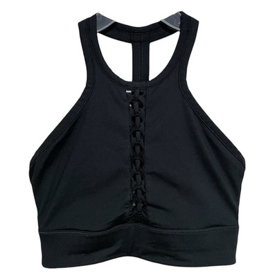 Le Ore Lucca Racer Braided Front Sports Bra Size Medium Black ...