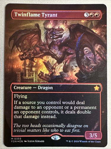 MTG / Twinflame Tyrant / FDN / #0333 / FOIL (Borderless) / Mythic / NM | eBay