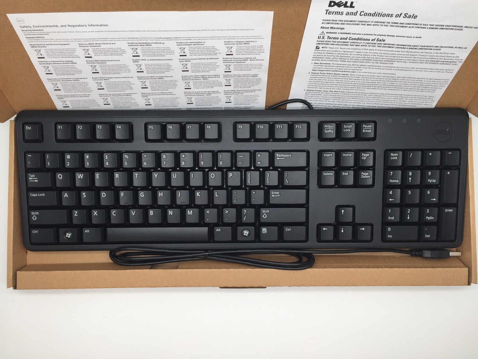DELL KB212-B Keyboard USB 104 Quiet Key­ Adjustable Tilt Black | eBay ...