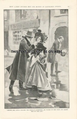 ROBERT SAUBER MAN RASCAL KISSED WOMAN ON LIPS c 1900 ART ILLUSTRATION ...