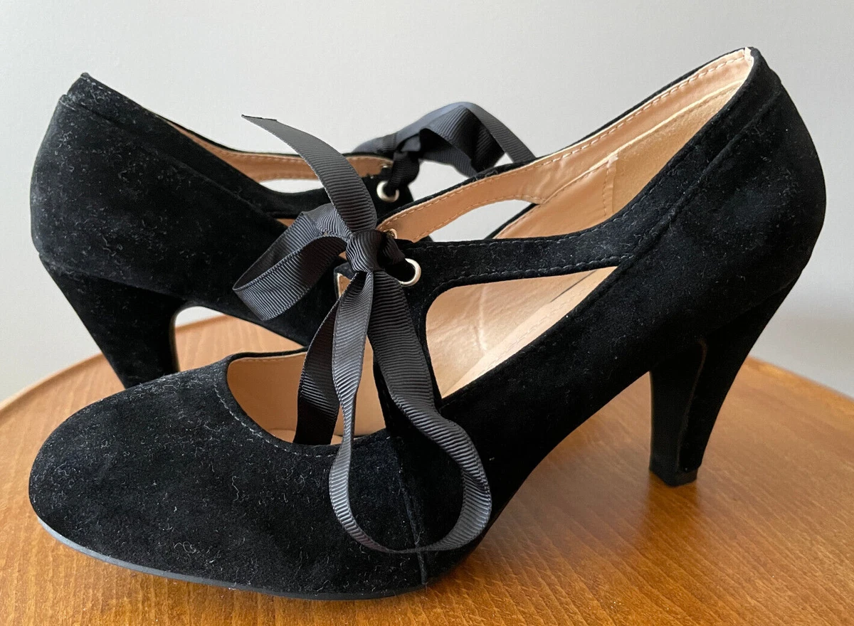 Two Inch Mary Rubber Black Heels