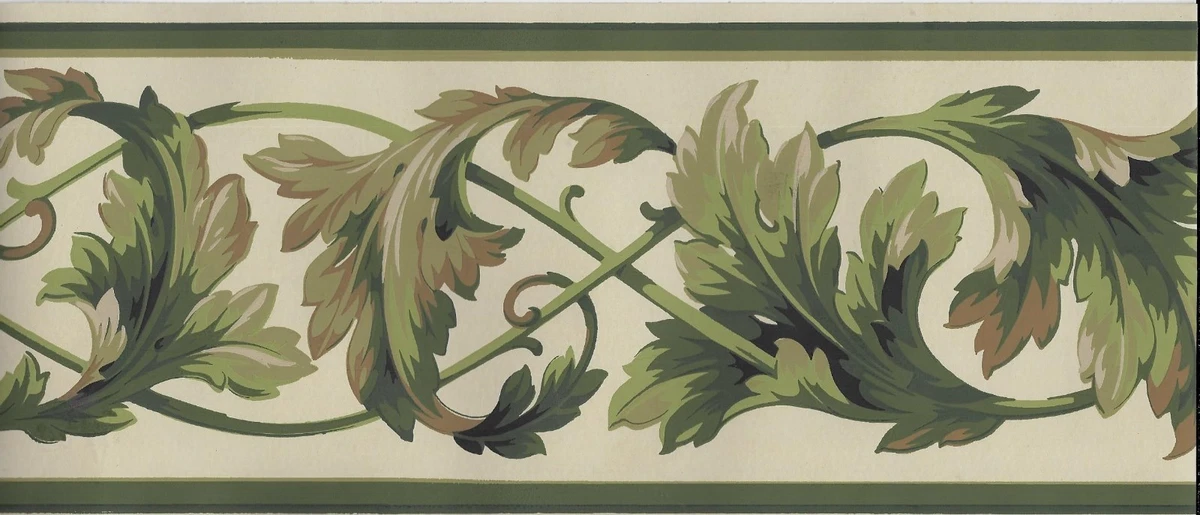 Green Leaf Wallpaper Border