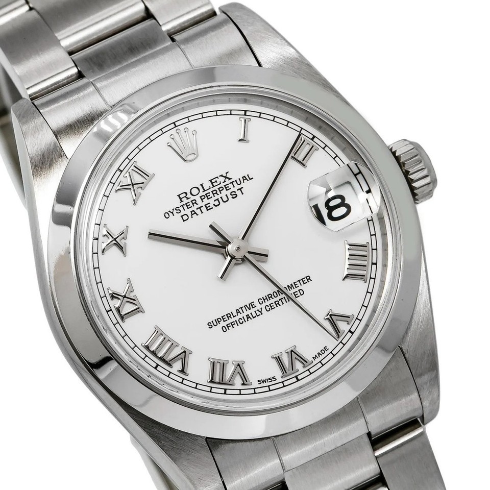 Rolex Datejust 31mm White Roman Dial Oyster Bracelet 68240 | eBay