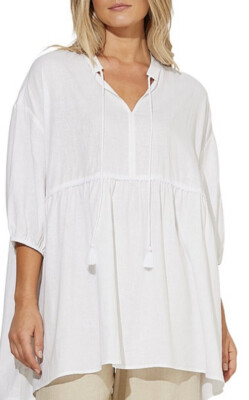 FREE POST NWT Haven Linen Blend Tunic Shirt Top OSFA (fit to 22) RRP ...