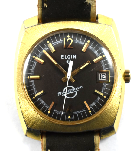 Vintage Elgin Swissonic Wrist Watch w/Original Band lot.qc | eBay
