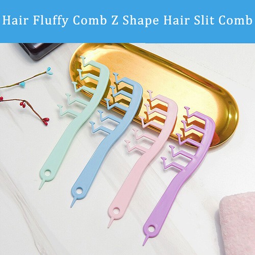 1Pc Hair Fluffy Comb Z Shape Hair Slit Comb Curly Bangs Hairdress ...