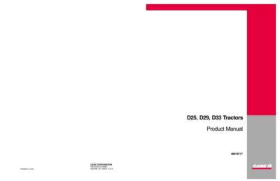 CASE IH D25,D29,D33 COMPACT TRACTOR OPERATOR`S MANUAL | eBay