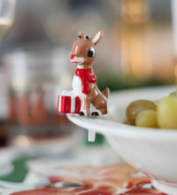 Nora Fleming Mini Rudolph the Red Nosed Reindeer A285 Ceramic Charm NEW ...