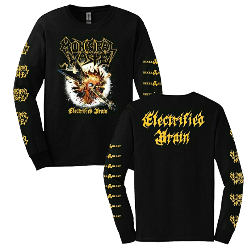 Municipal Waste Electrified Brain Long Sleeve Thrash Metal T-Shirt ...