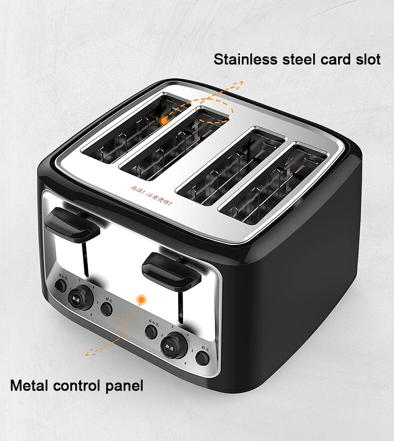 Household Electric Toaster Baking Bread Sandwich Maker Grill SS Toast ...