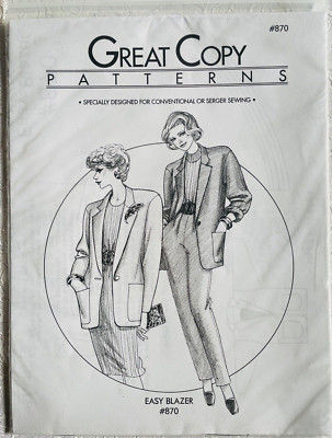 GREAT COPY PATTERNS #800 GATHERED SHOULDER JACKET SIZES XS-XL | eBay