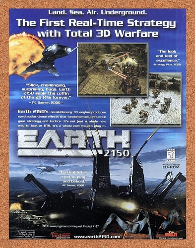Earth 2150 PC Original 2001 Ad Authentic SSI Future Mech RTS Video Game ...